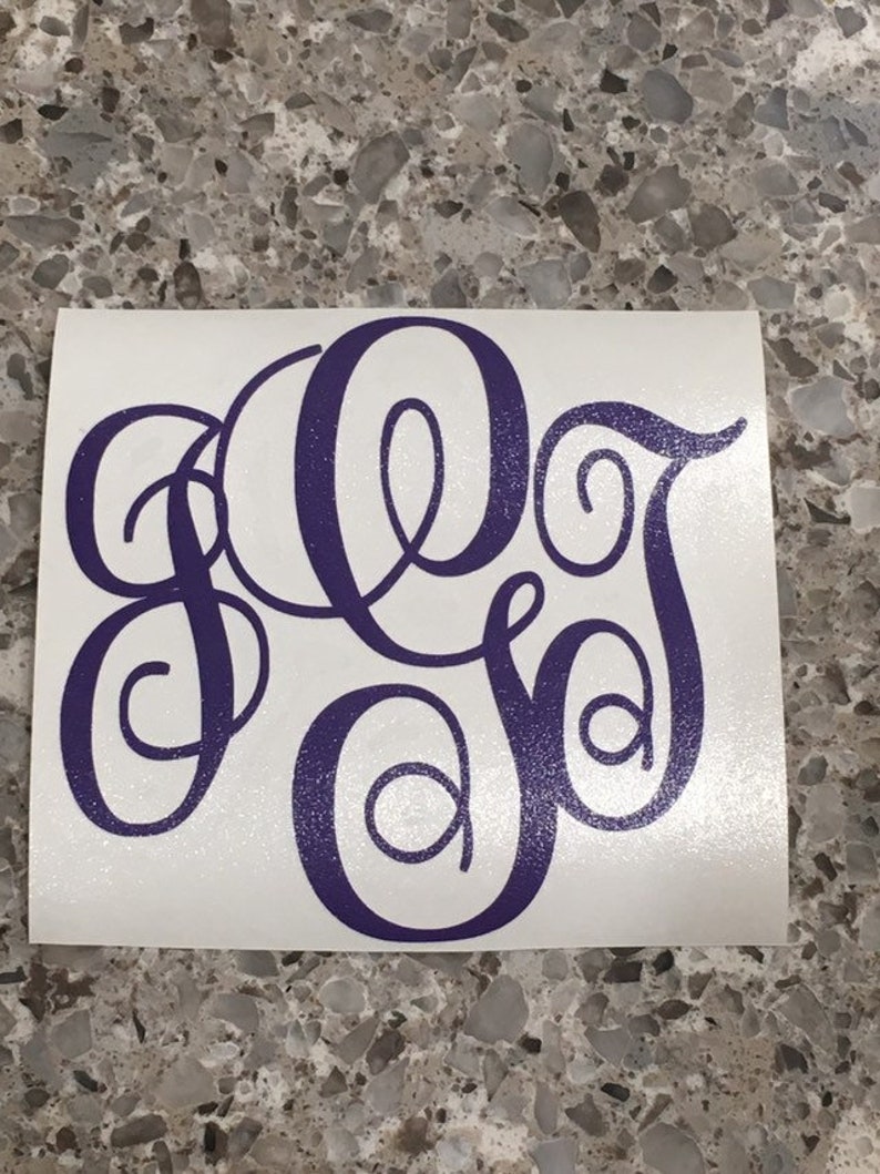 Monogram Decal, Monogram Car Decal, Initial Decal, Monogram Laptop ...