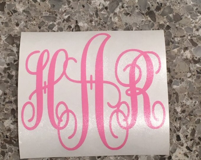 Monogram Decal, Monogram Car Decal, Initial Decal, Monogram Laptop ...