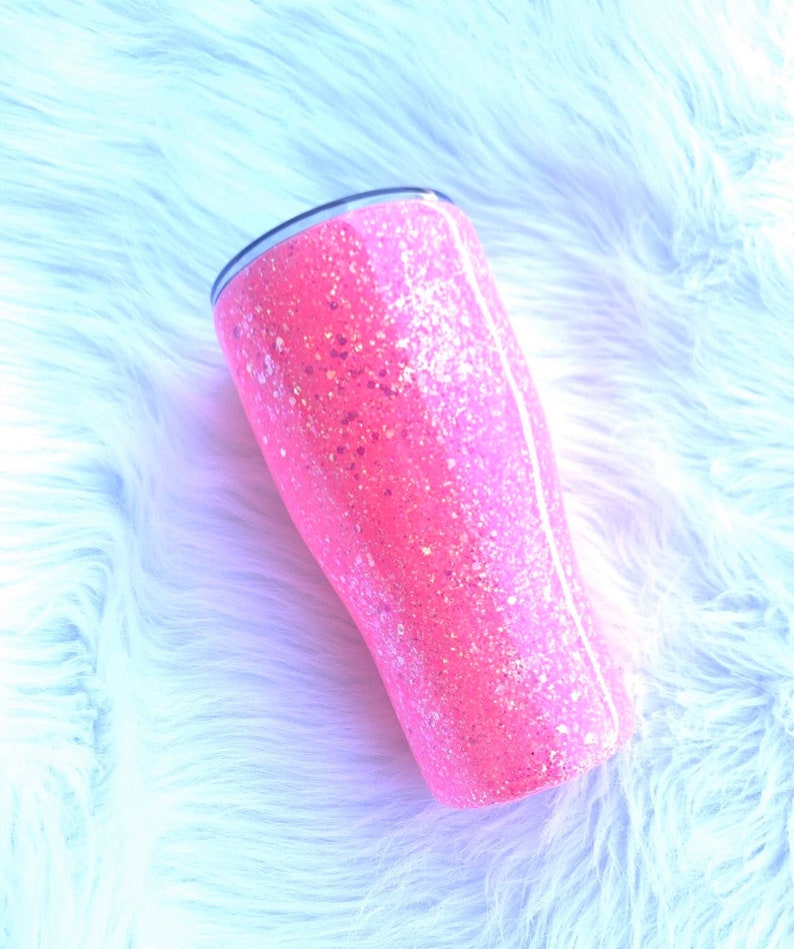 Custom Pink Glitter Tumbler Personalized Tumbler Glitter - Etsy