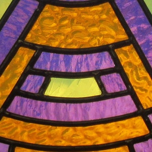 Multi-colored Triangular Stained Glass 11 X 15.5 - Etsy