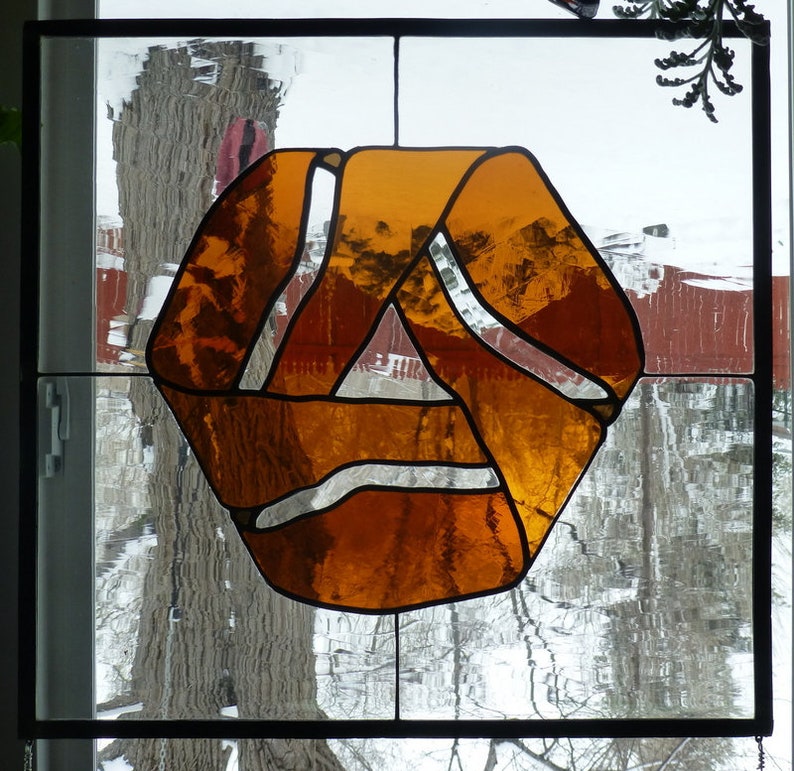 Stained Glass M. C. Escher Moebius Strip Panel 20" X 20" - Etsy