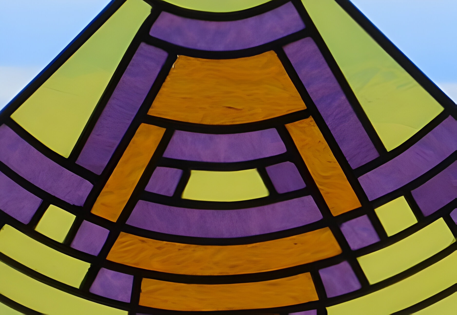 Multi-colored, Triangular Stained Glass 11 X 15.5 - Etsy