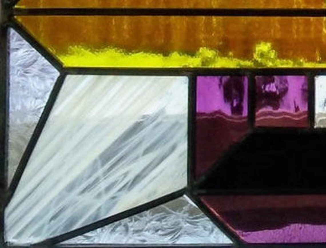 Stained Glasss Optical Illusion. Linked Impossible Boxes 13.5" Square ...