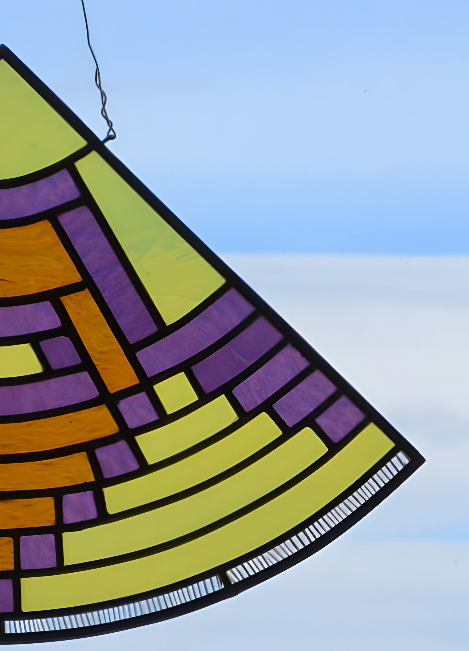 Multi-colored, Triangular Stained Glass 11" X 15.5" - Etsy