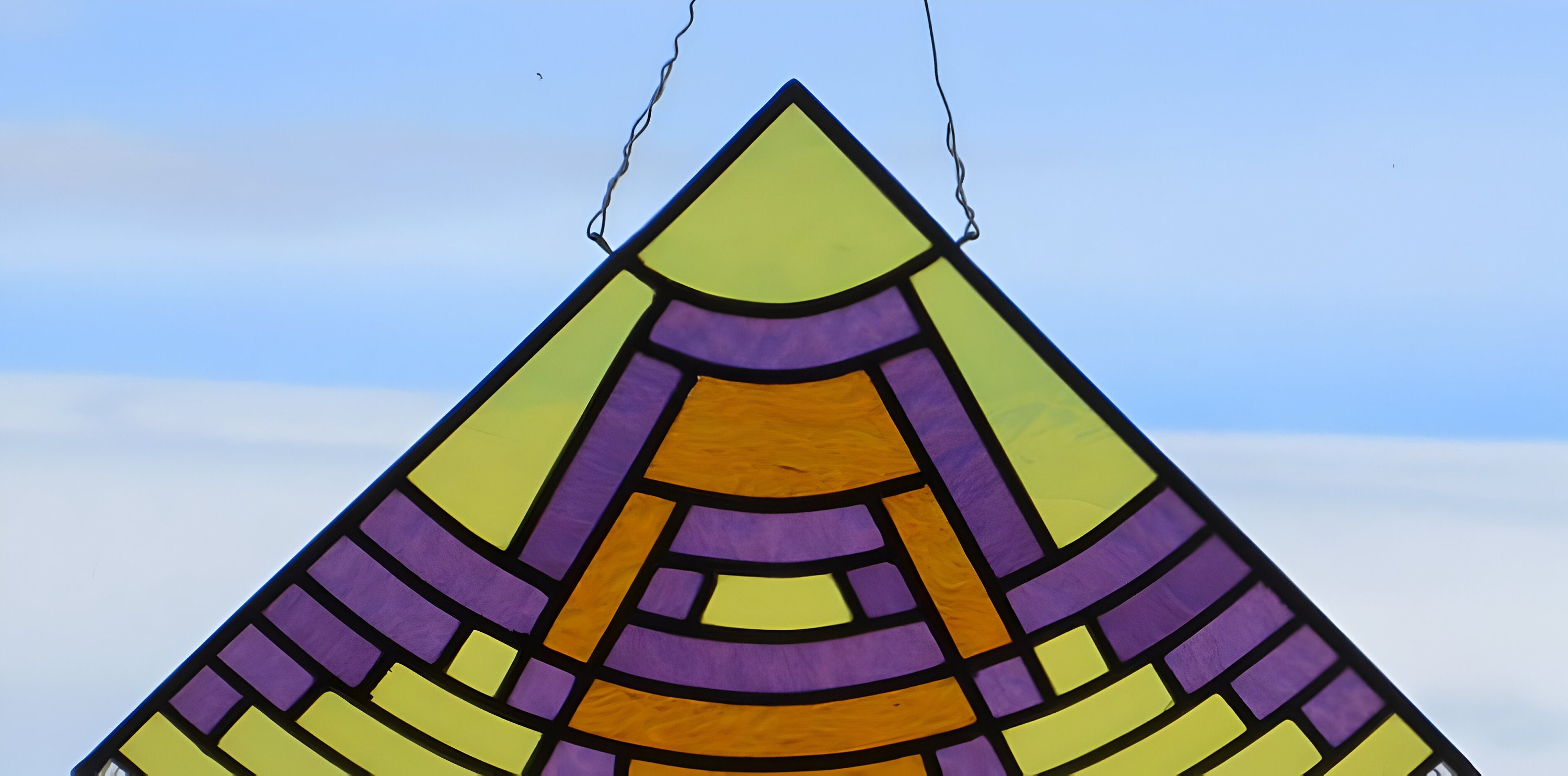 Multi-colored, Triangular Stained Glass 11 X 15.5 - Etsy