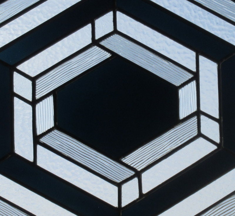 Stained Glass Optical Illusion. Window Panel. 18.5 X 19.5 - Etsy
