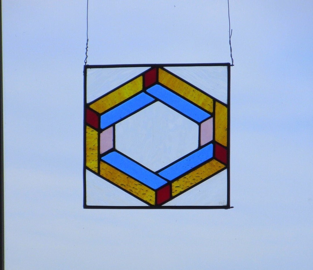 Stained Glass, Multi Colored Optical Illusion, Impossible Figure, 9.5 ...