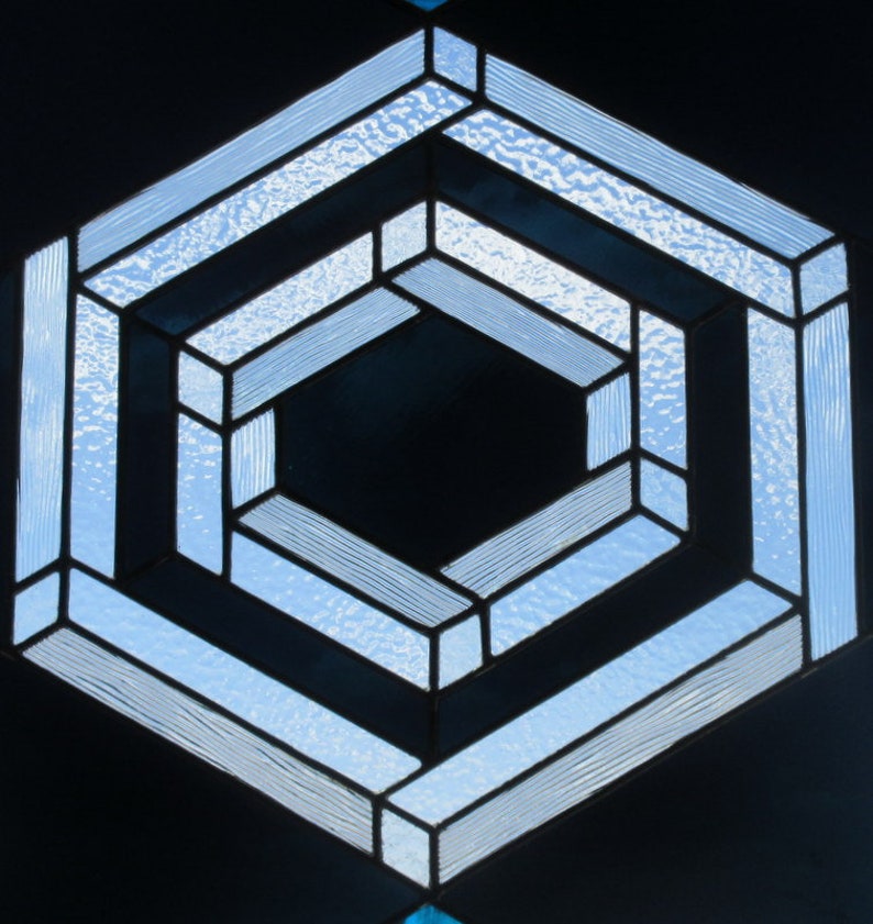 Stained Glass Optical Illusion. Window Panel. 18.5" X 19.5" - Etsy
