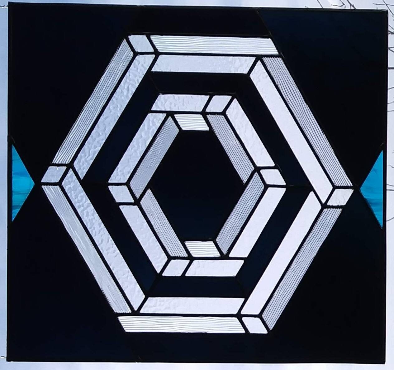 Stained Glass Optical Illusion. Window Panel. 18.5 X 19.5 - Etsy