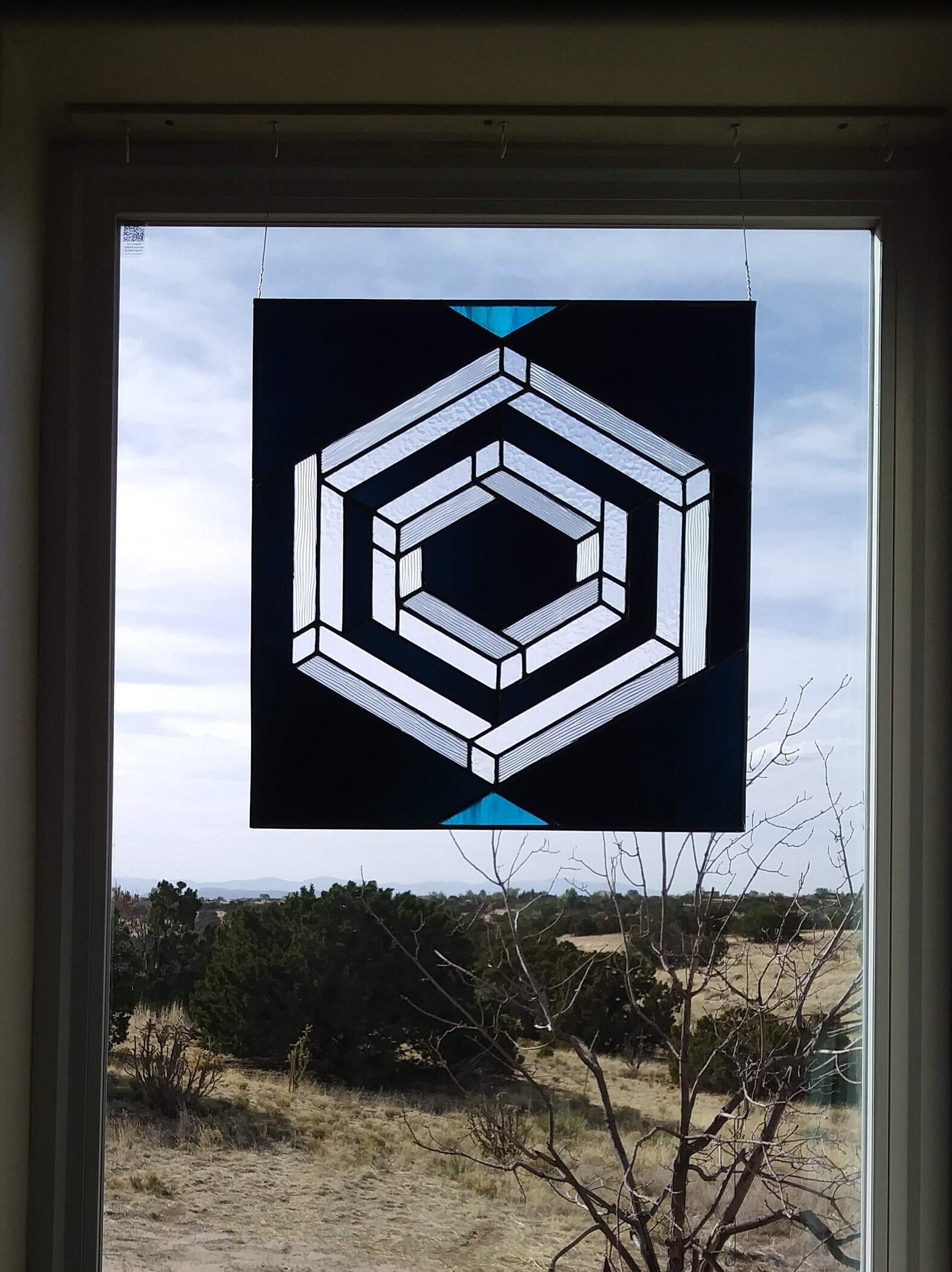 Stained Glass Optical Illusion. Window Panel. 18.5" X 19.5" - Etsy