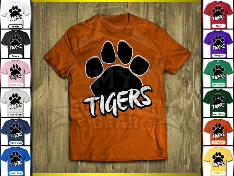 Tigers Paw School Pride T-Shirt Back To School Spirit Mascot | Etsy