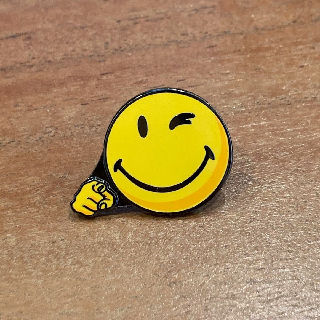 Happy Face Lapel Pin - Etsy