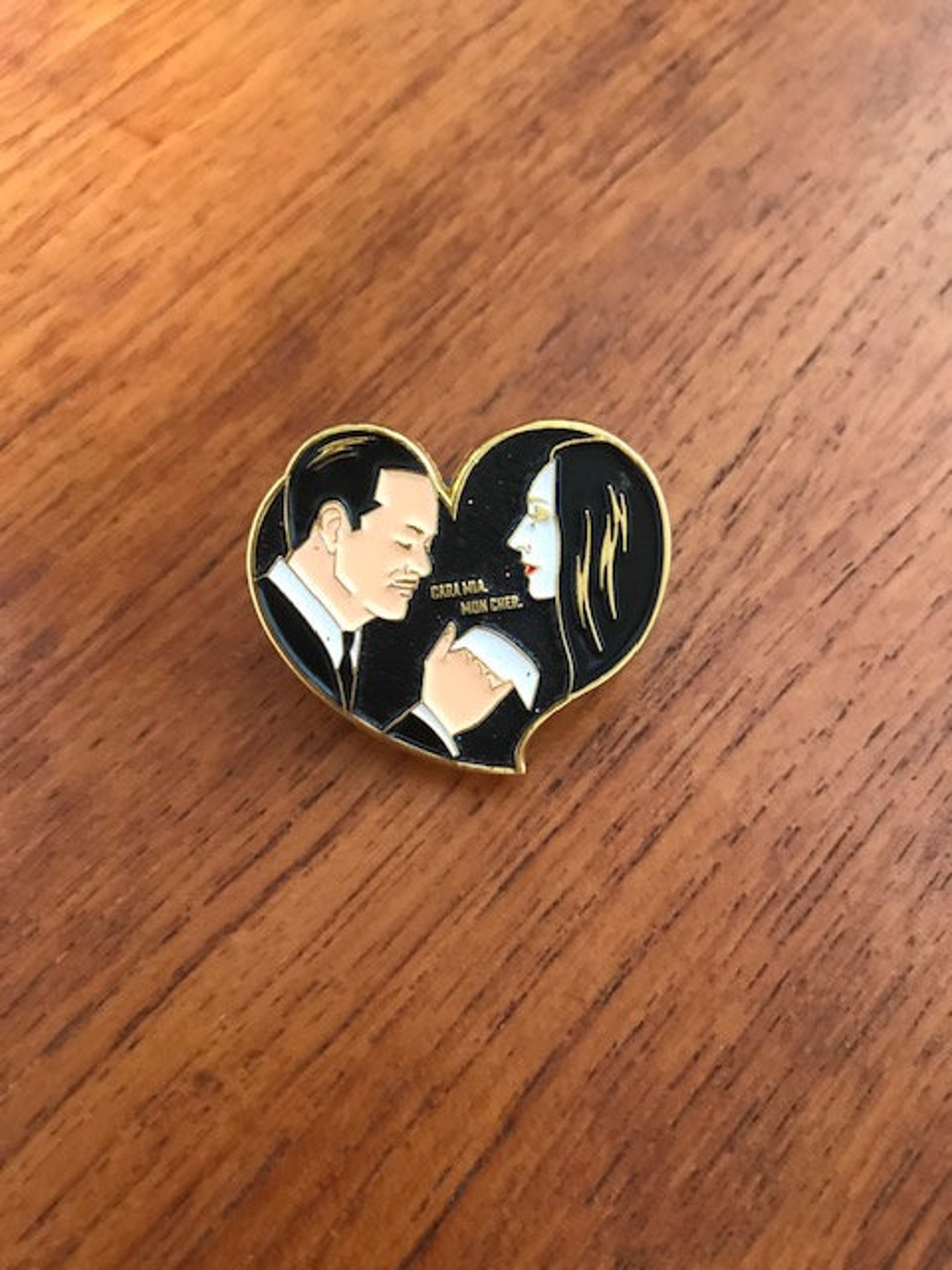 Morticia and Gomez Addams Mon Cher Gold Metal Lapel Pin - Etsy