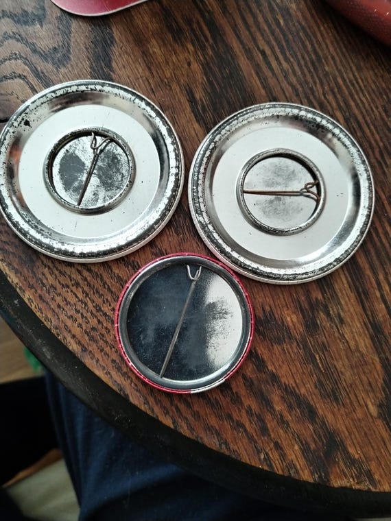 3 Vintage Michelin Man Pin Badges - Gem