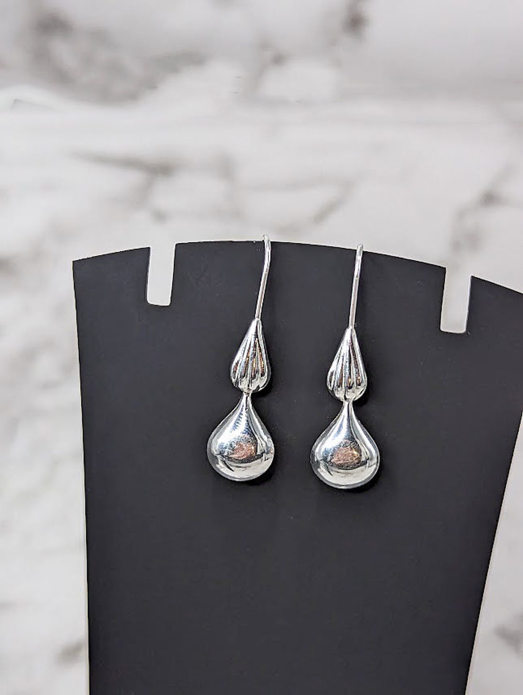 Cool Tear Drop Minimal and Delicate Fan Pretty Sterling Silver - Etsy