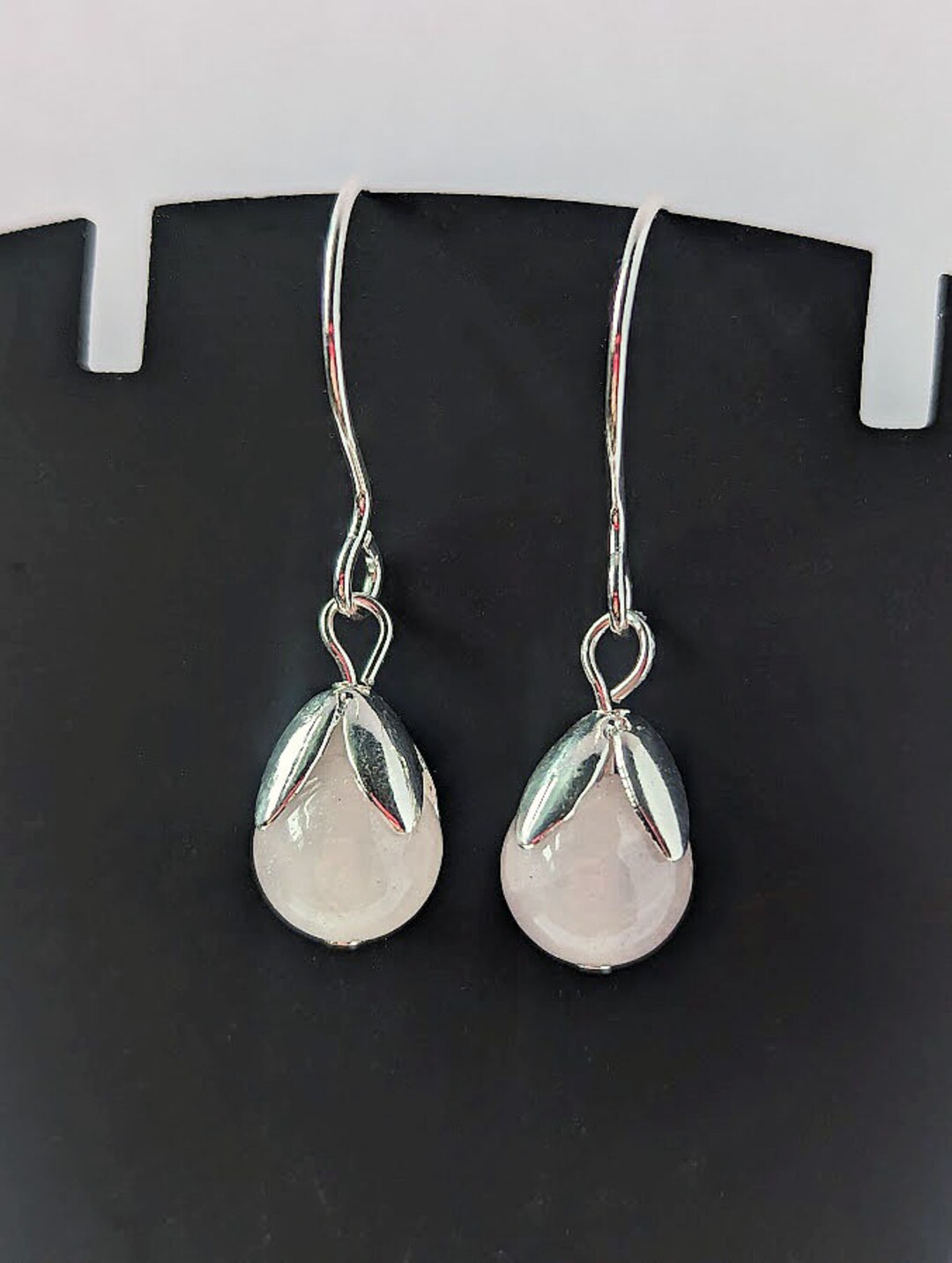 Cool Rose Quartz Semi Precious Stone 925 Sterling Silver Filled Flower ...