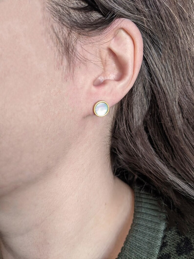 Cool Flat Round Thick Studs for Sensitive Ears Small - Etsy