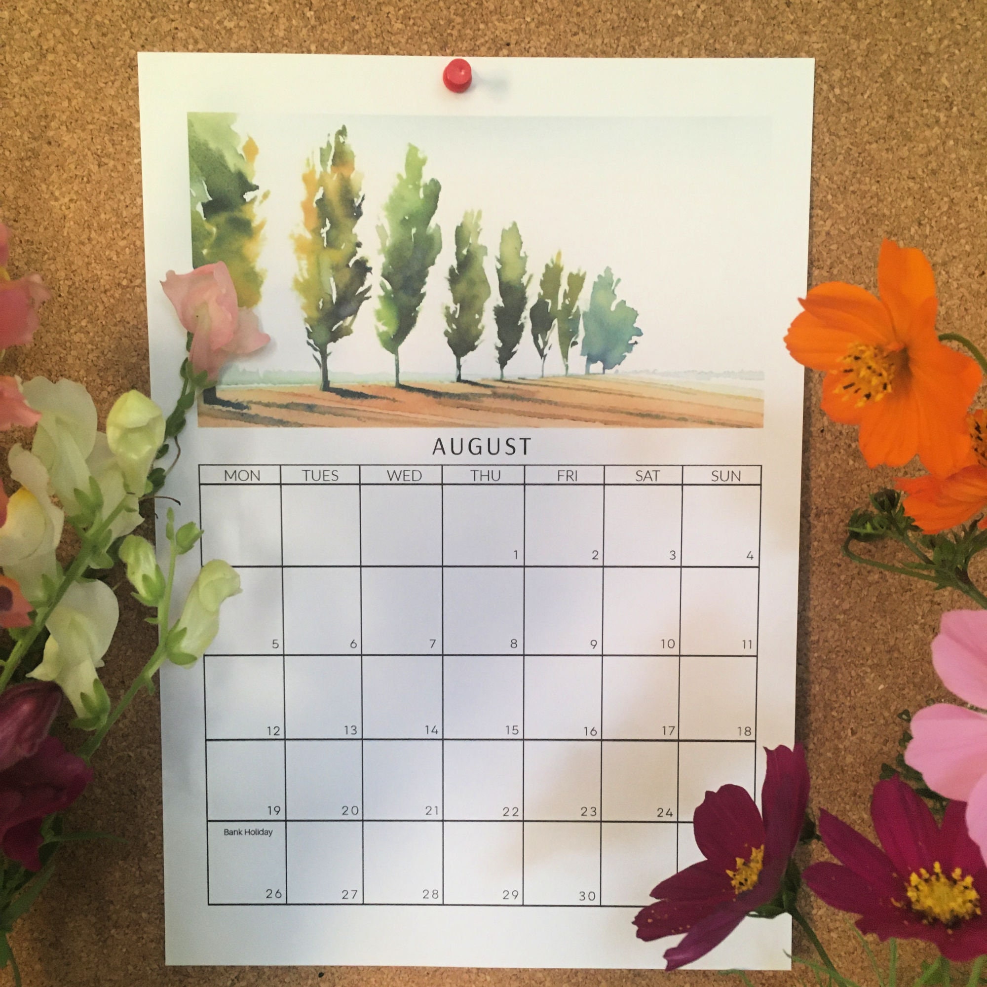 Printable 2024 Calendar Trees and Woodlands 12 Pages Size A4 - Etsy