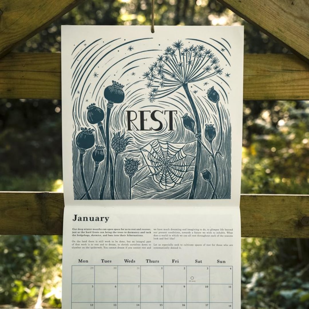 Large 2026 Linocut Calendar, Landworker's Art (30cm X 30cm) - Etsy