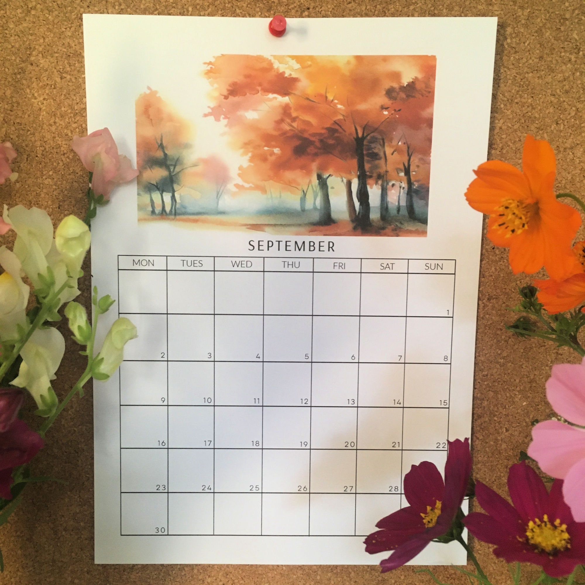 Printable 2024 Calendar Trees and Woodlands 12 Pages Size A4 - Etsy
