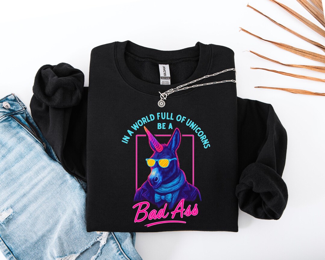 Sassy Donkey Sweatshirt | Retro Unicorn Hybrid, Funny Animal Humor - Etsy
