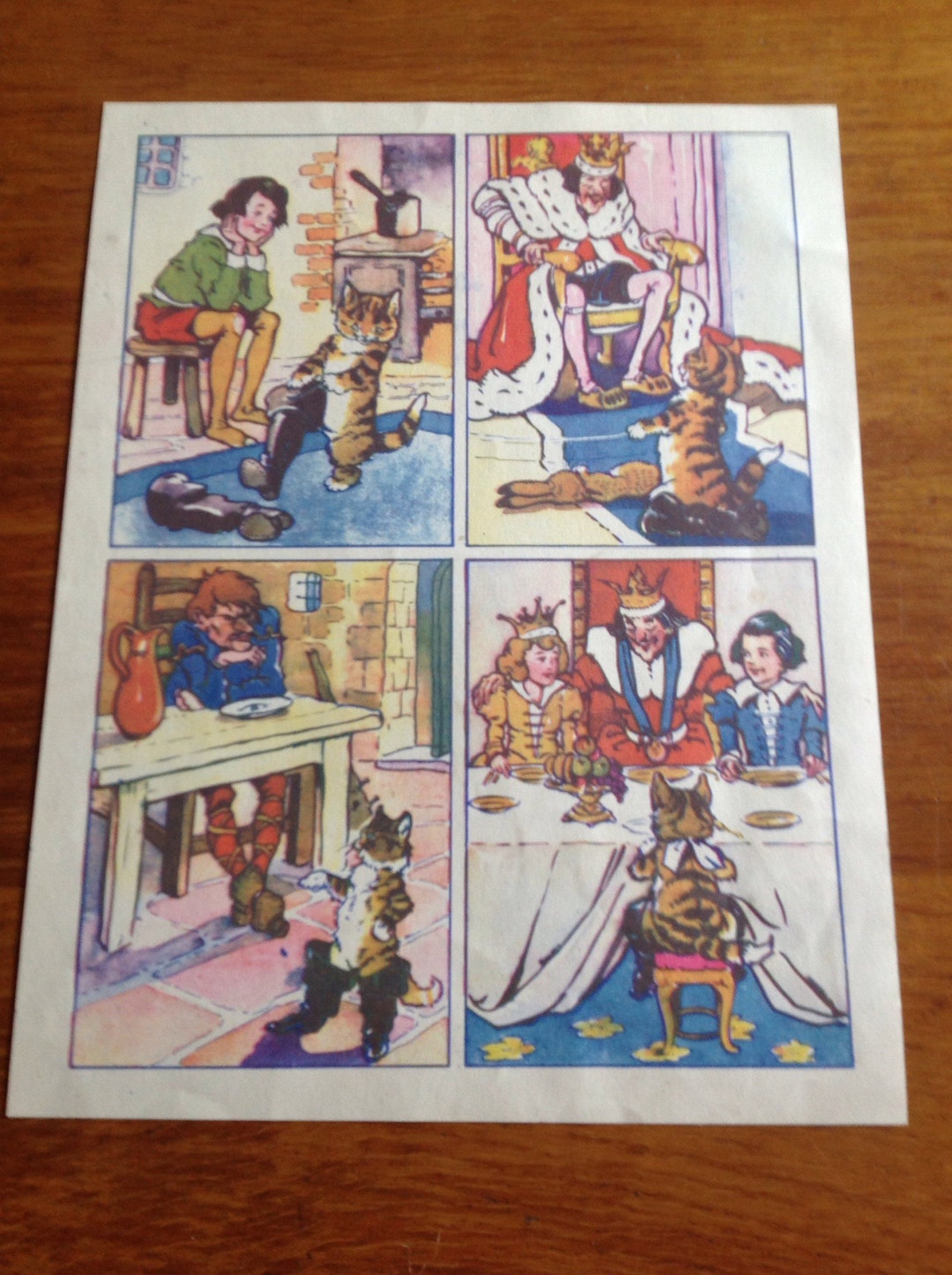 Vintage "puss in Boots" Illustration From 1940's Fairy Tale Book - Etsy