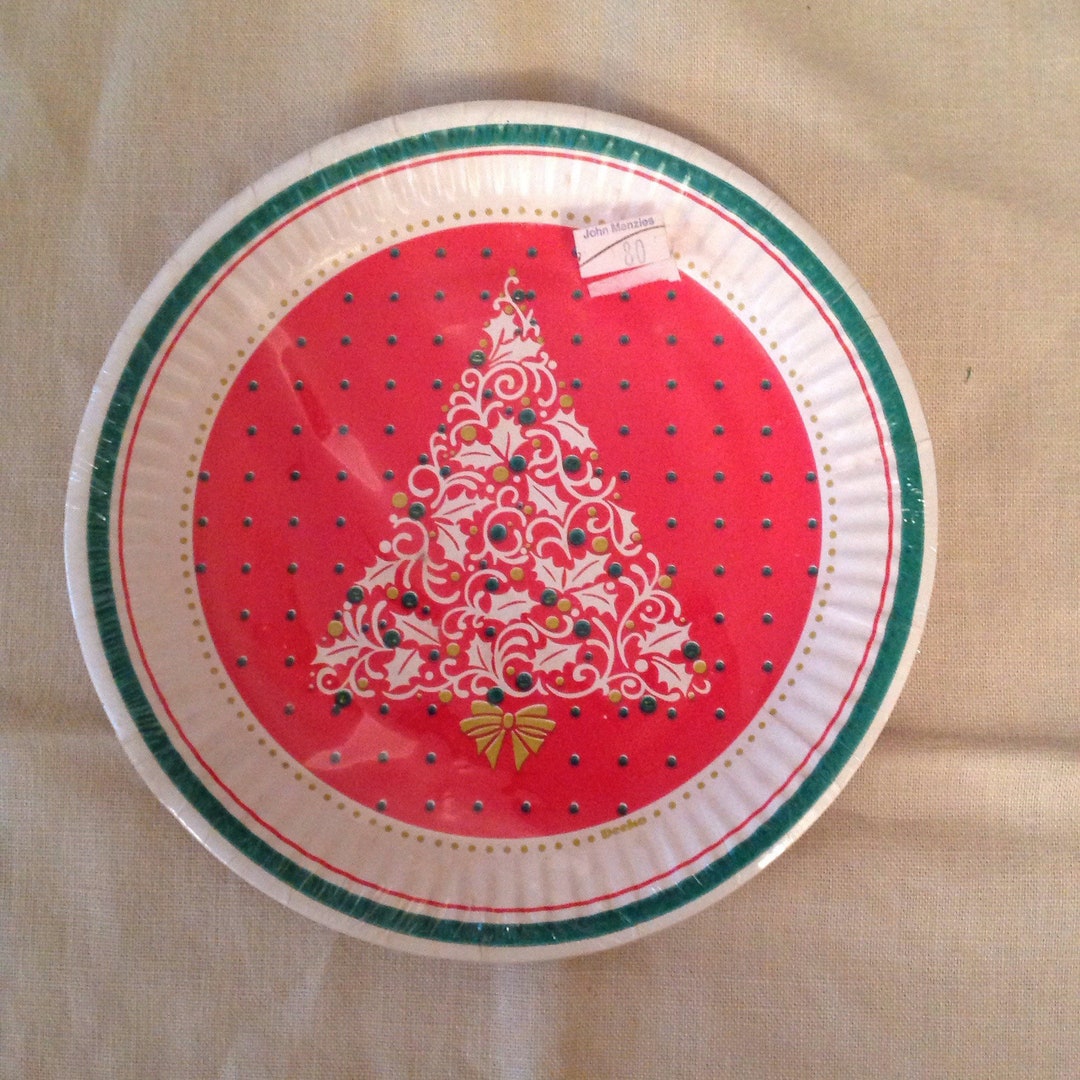 Vintage Deeko Christmas Tree No 7 Paper Plates in Original Packaging ...