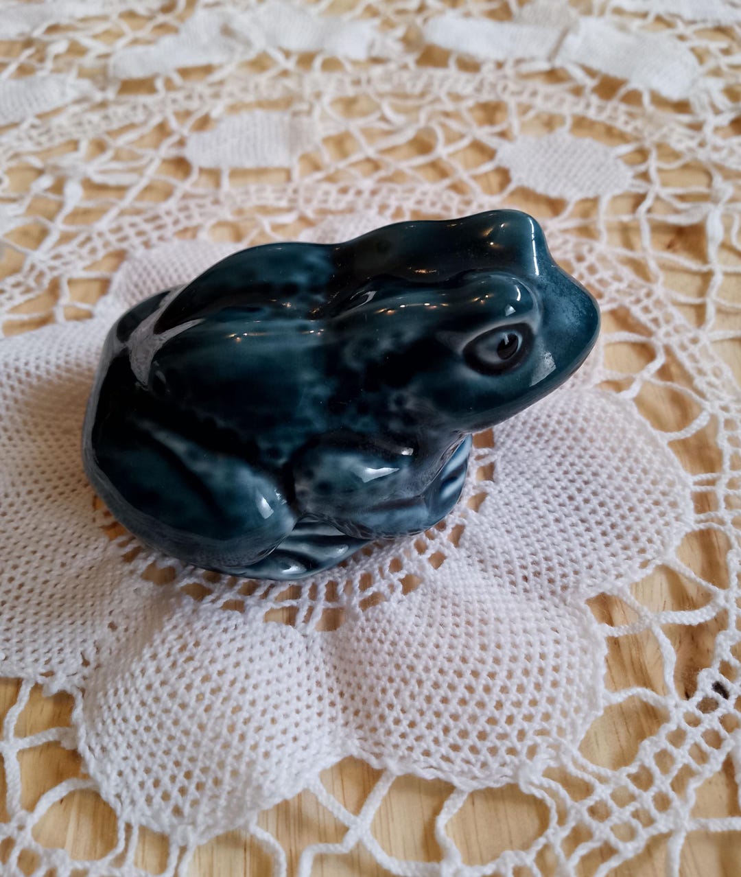 Vintage Poole Blue Frog Figurine - Etsy