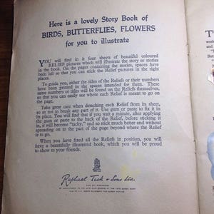 Vintage 1940's Raphael Tuck and Sons Ltd "relief" Sticker Book "a ...