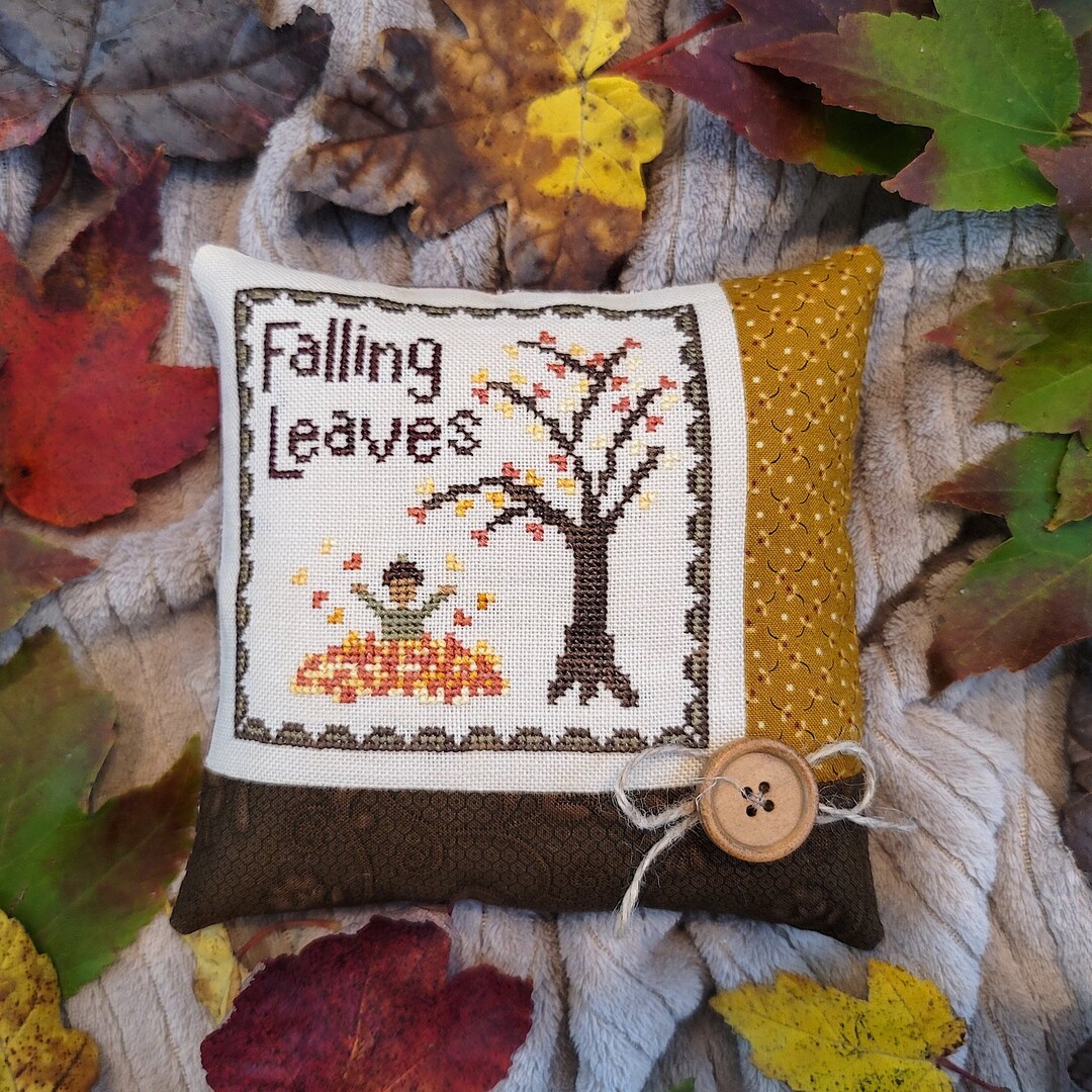 Falling Leaves Autumn Triplet Downloadable PDF Cross-stitch Pattern - Etsy