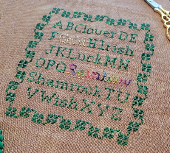 Shamrock Alphabet Sampler Downloadable PDF Cross-stitch - Etsy
