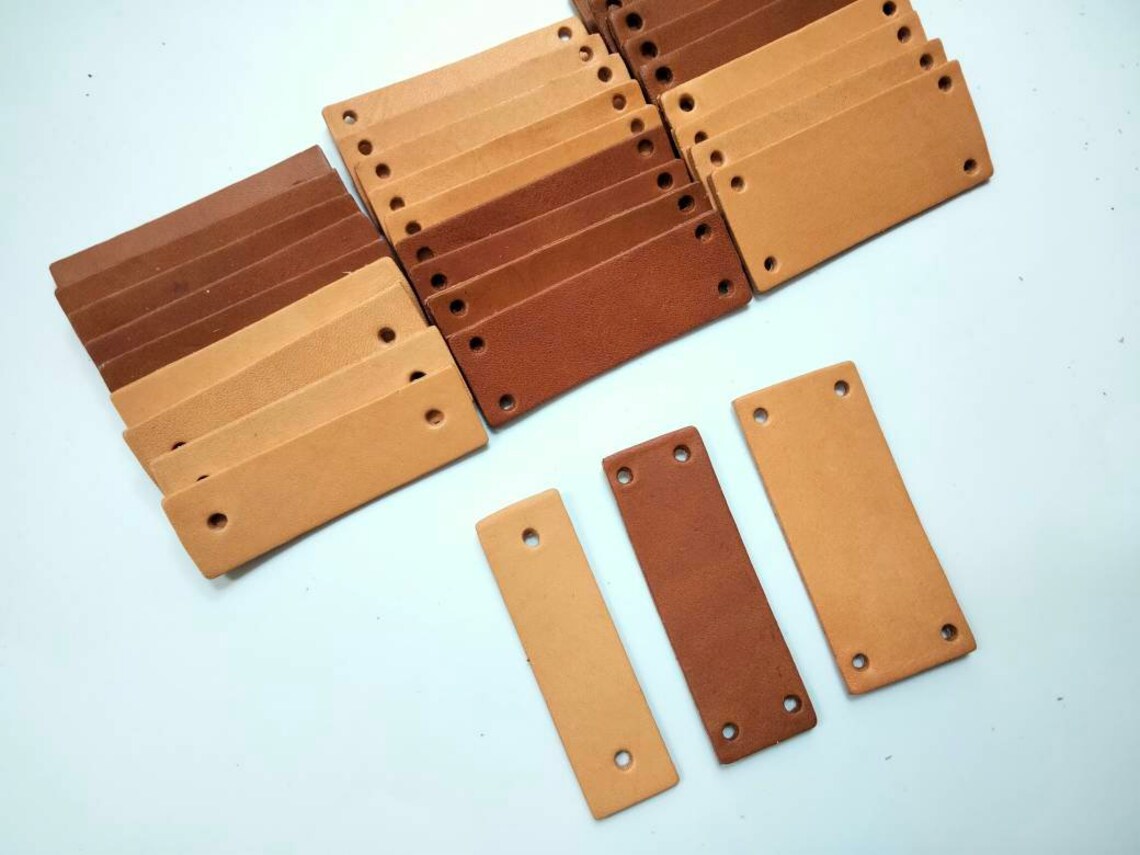 Leather Tags, Rectangle Shape, Leather Rectangle With Holes, 3 Sizes ...