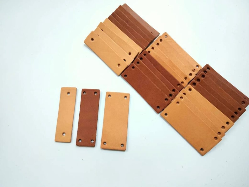 Leather Tags, Rectangle Shape, Leather Rectangle With Holes, 3 Sizes ...