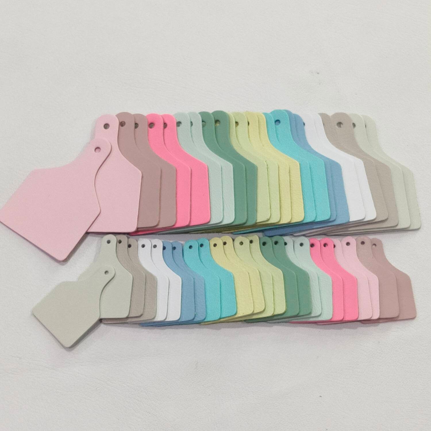 Ear Tag Shape, 2 Sizes, 12 Pairs, Leather Ear Tag Die Cut, Mixed Colors ...