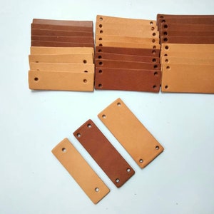 Leather Tags, Rectangle Shape, Leather Rectangle With Holes, 3 Sizes ...