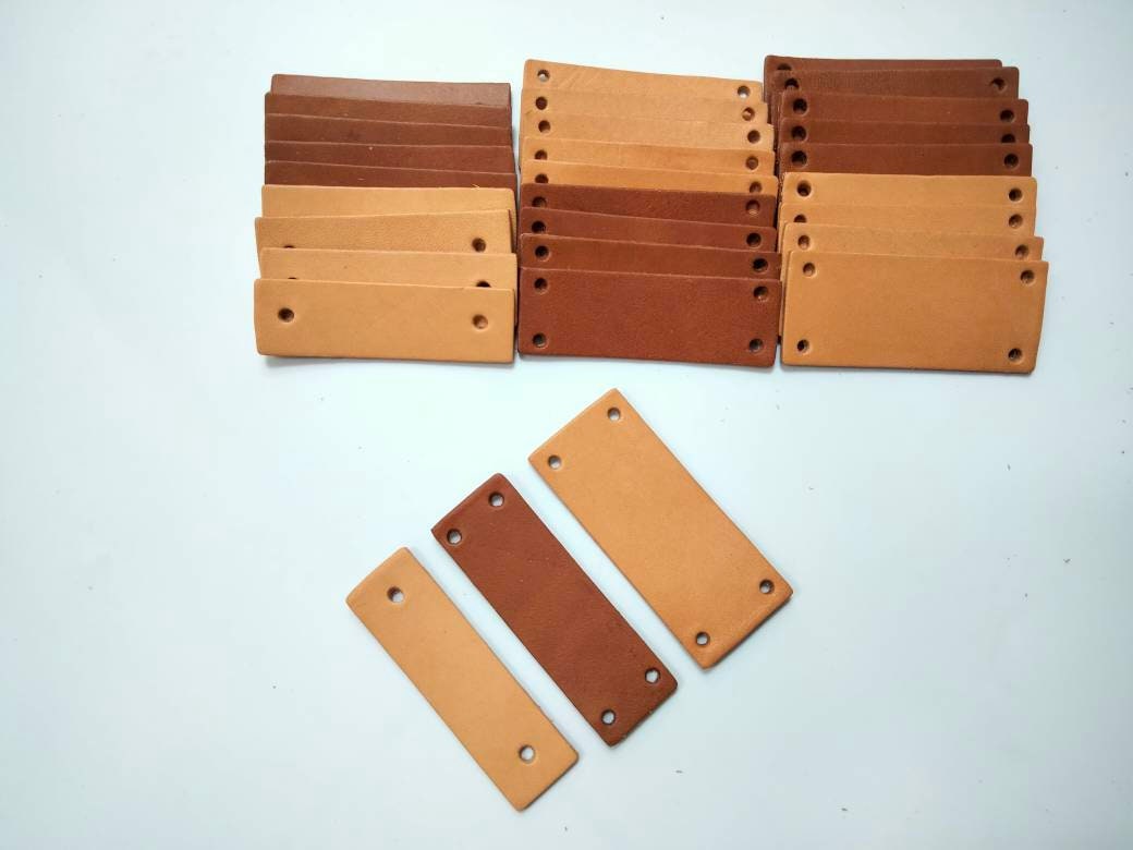 Leather Tags, Rectangle Shape, Leather Rectangle With Holes, 3 Sizes ...