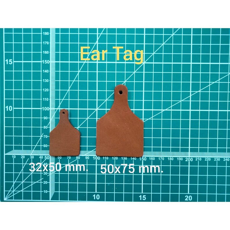 Ear Tag Shape, Leather Ear Tag With Hole, 2 Sizes, 20 Pieces, Leather ...