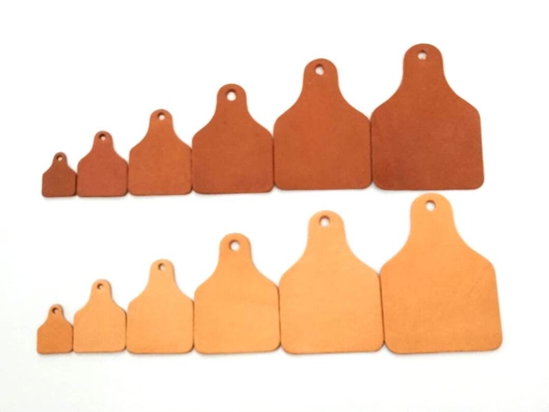 Ear Tag Shape, Leather Ear Tag With a Hole, 6 Sizes, 20 Pieces, Ear Tag ...