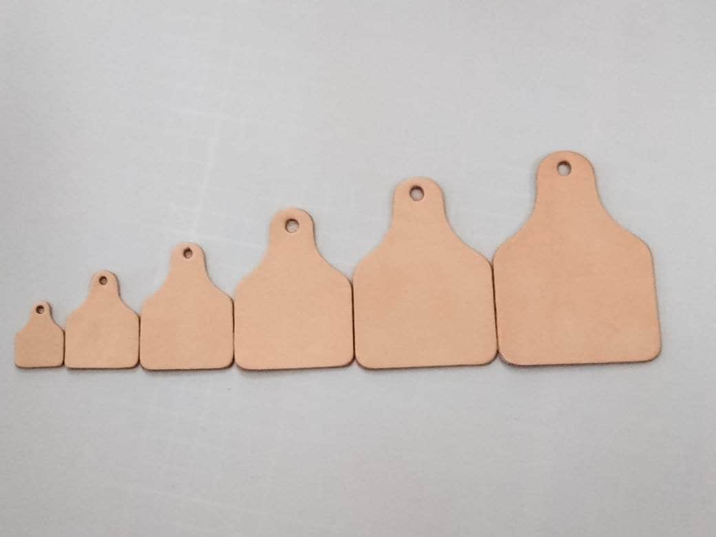 Ear Tag Shape, Leather Ear Tag With Hole, 6 Sizes, Ear Tag Necklace ...