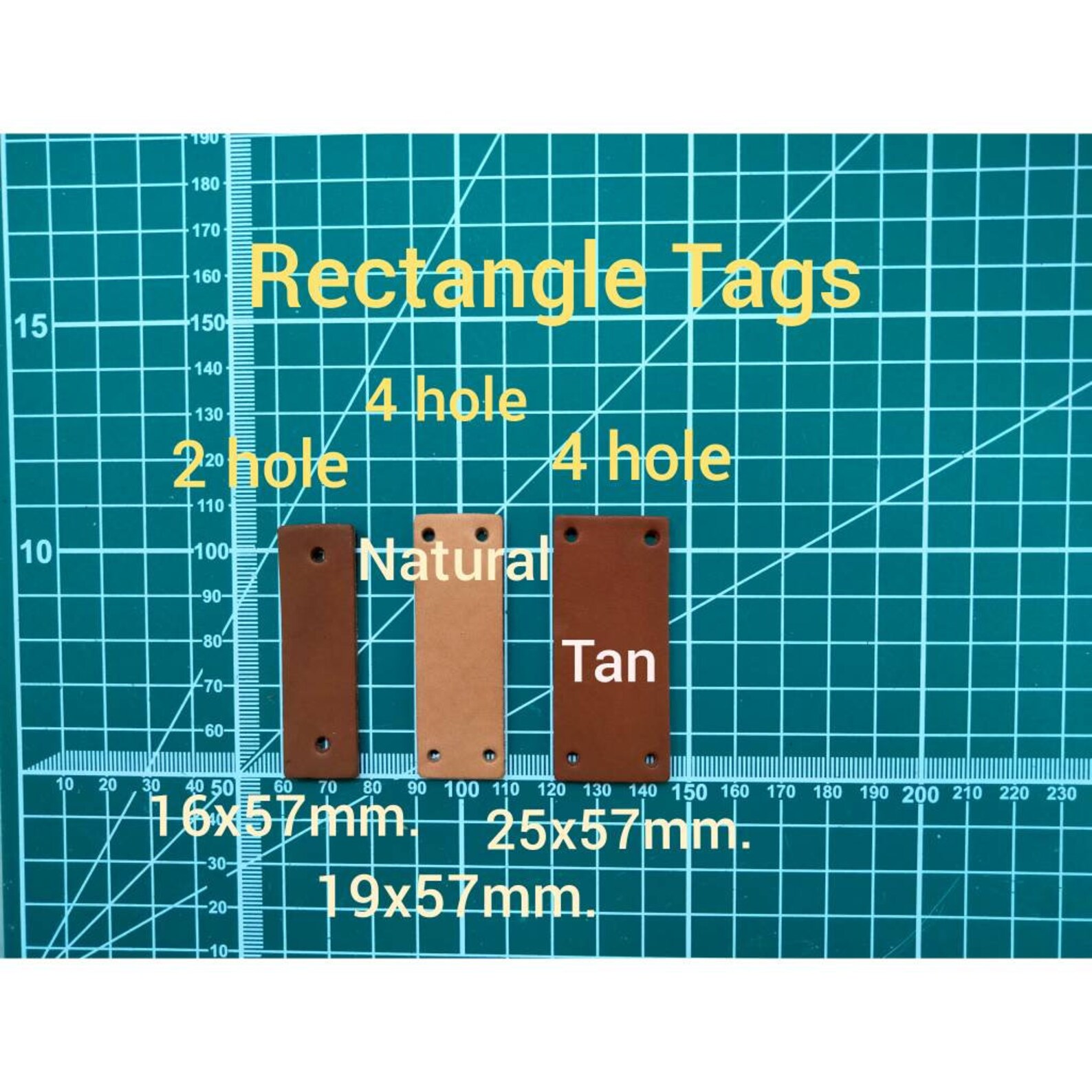 Leather Tags, Rectangle Shape, Leather Rectangle With Holes, 3 Sizes ...