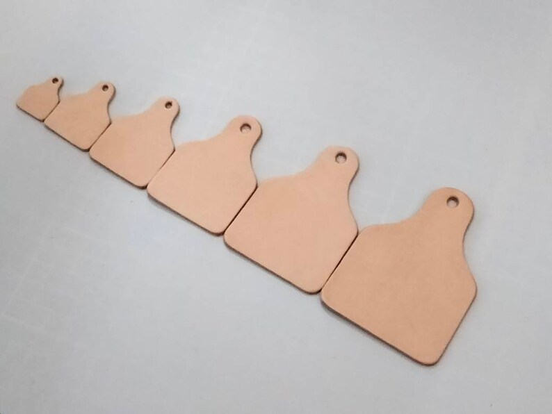 Ear Tag Shape, Leather Ear Tag With Hole, 6 Sizes, Ear Tag Necklace ...