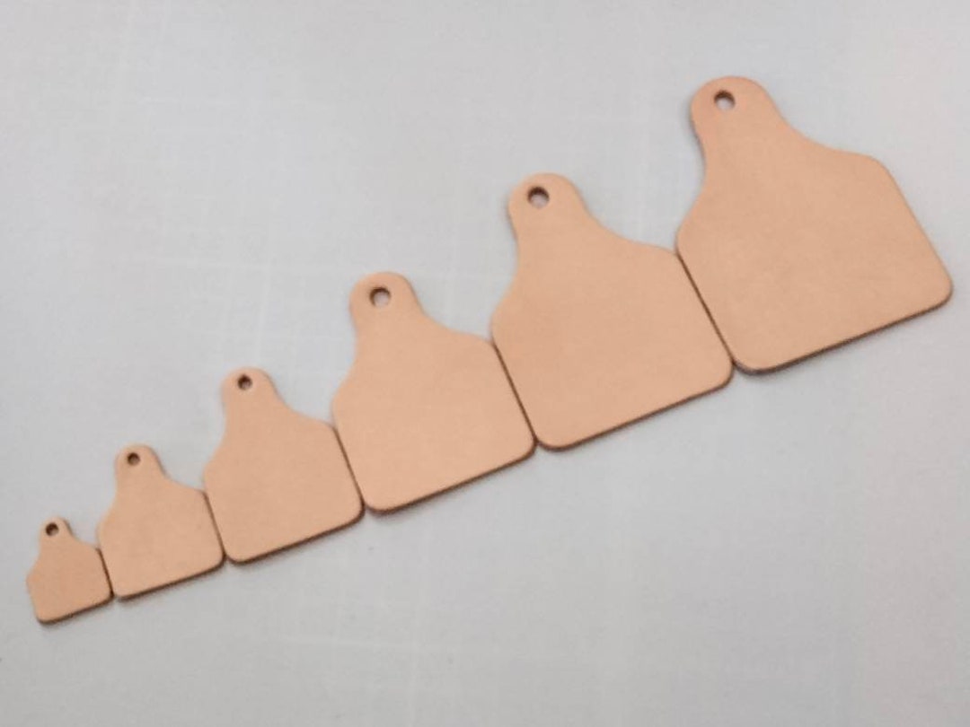 Ear Tag Shape, Leather Ear Tag With Hole, 6 Sizes, Ear Tag Necklace ...