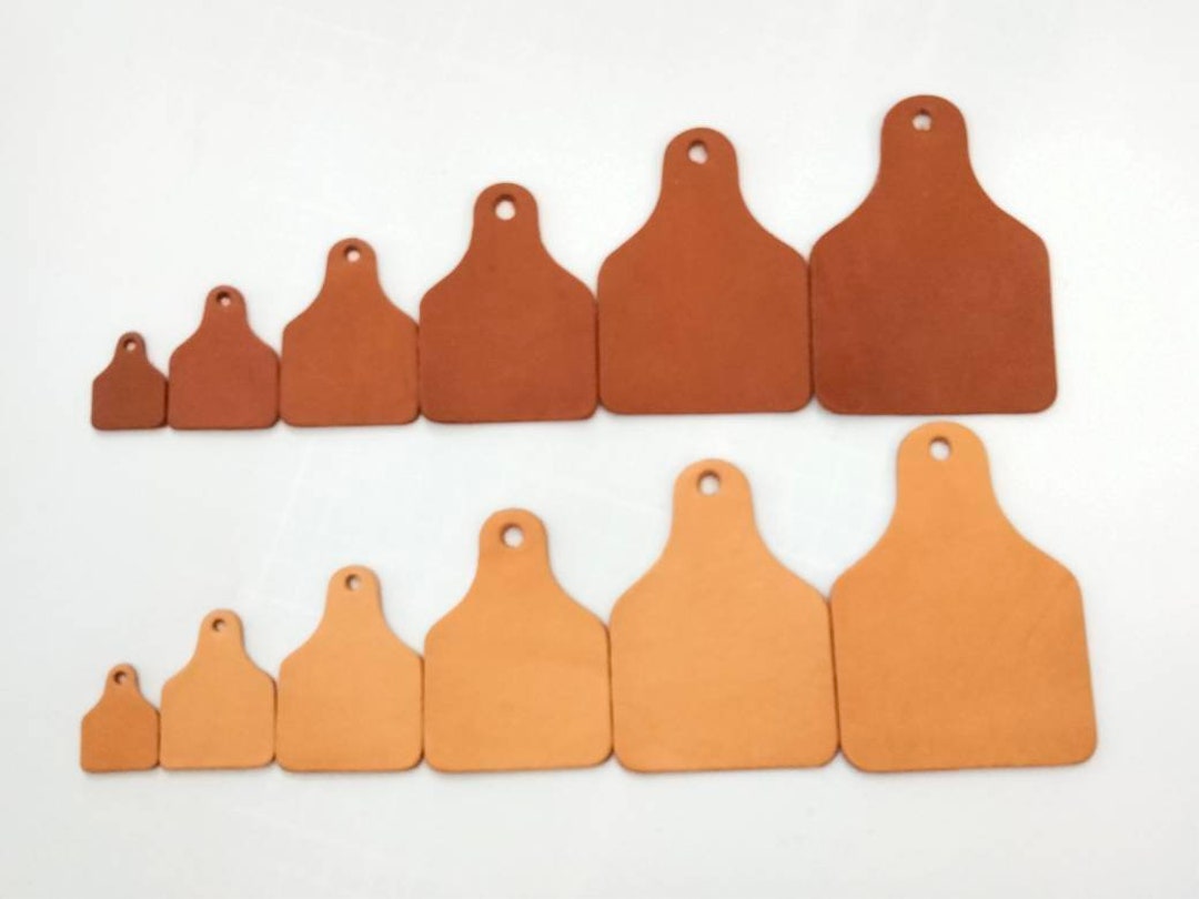 Ear Tag Shape Leather Ear Tag With Hole 6 Sizes 20 Pieces - Etsy