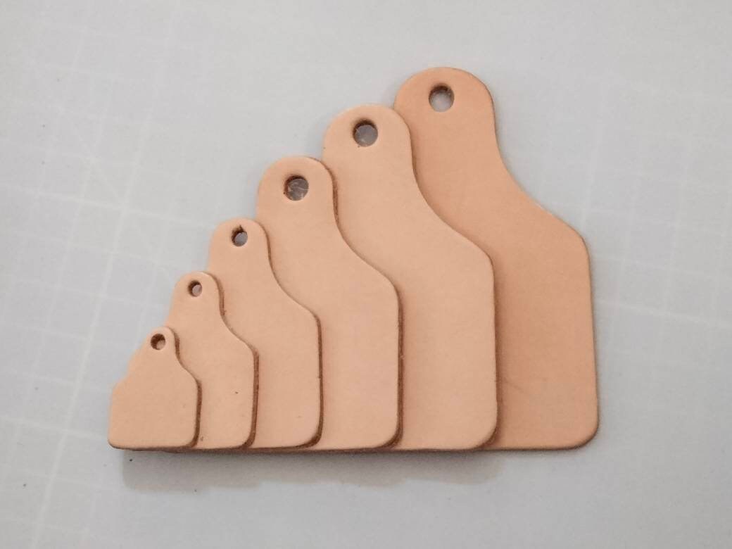 Ear Tag Shape, Leather Ear Tag With Hole, 6 Sizes, Ear Tag Necklace ...
