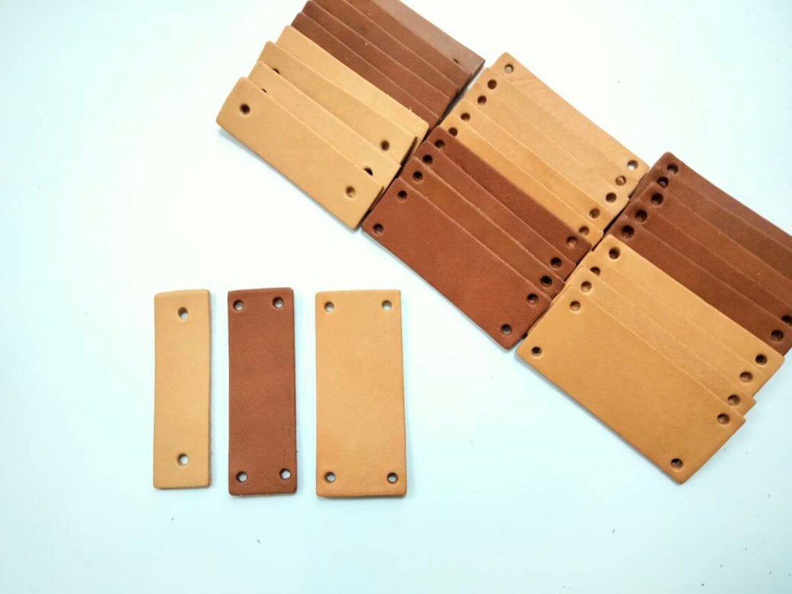 Leather Tags, Rectangle Shape, Leather Rectangle With Holes, 3 Sizes ...