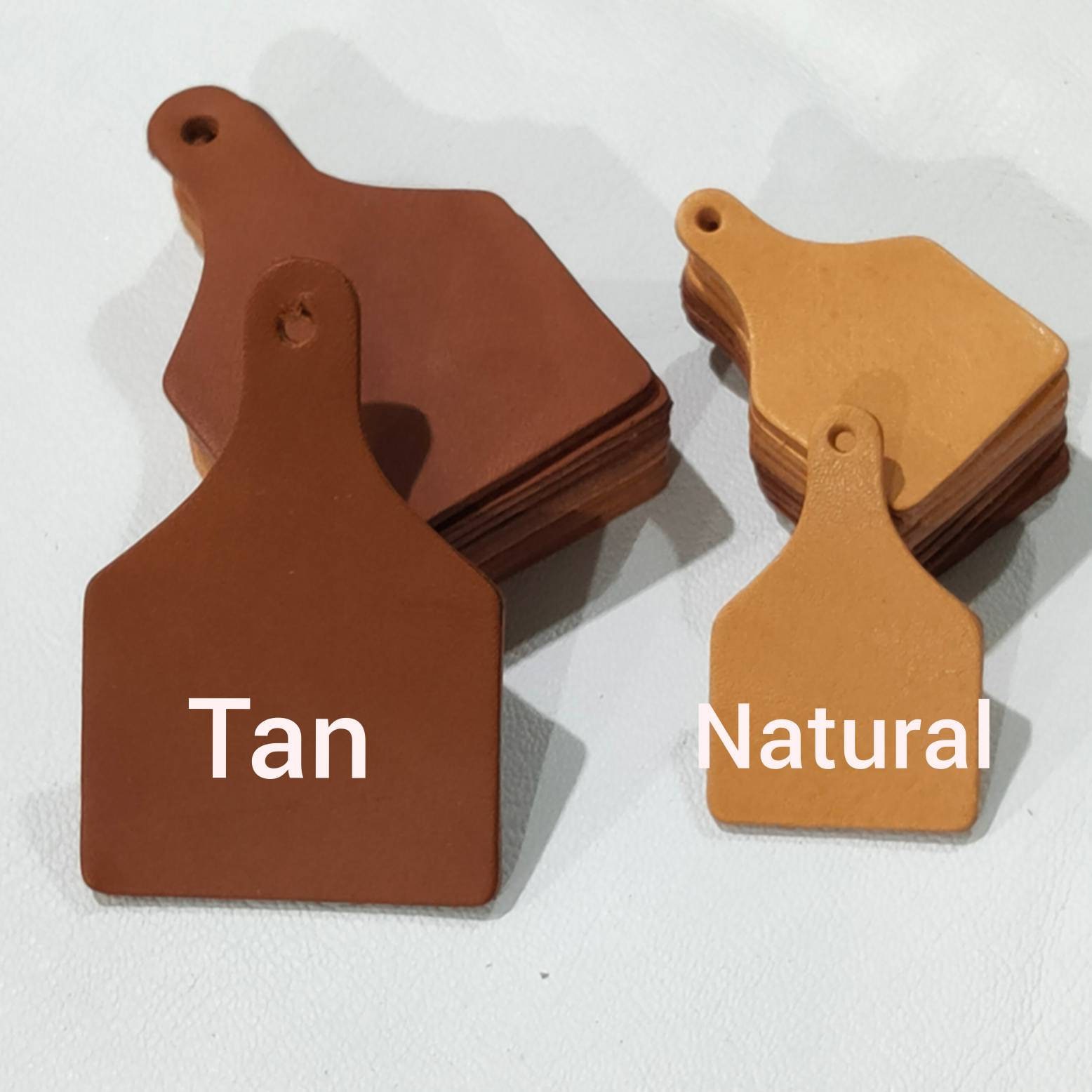 Blank Leather Ear Tag, Ear Tag Shape, Leather Ear Tag With Hole, 2 ...