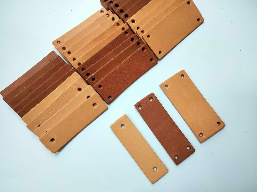 Leather Tags, Rectangle Shape, Leather Rectangle With Holes, 3 Sizes ...
