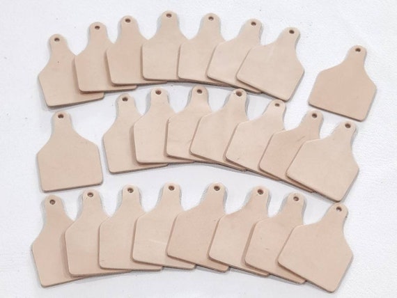 Ear Tag Shape Leather Ear Tag With Hole 2 Sizes 20 Pieces - Etsy