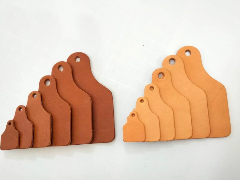 Ear Tag Shape Leather Ear Tag With Hole 6 Sizes 20 Pieces - Etsy