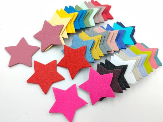 Star Shape Blank Leather Star 6 Sizes Mixed Colors Star - Etsy